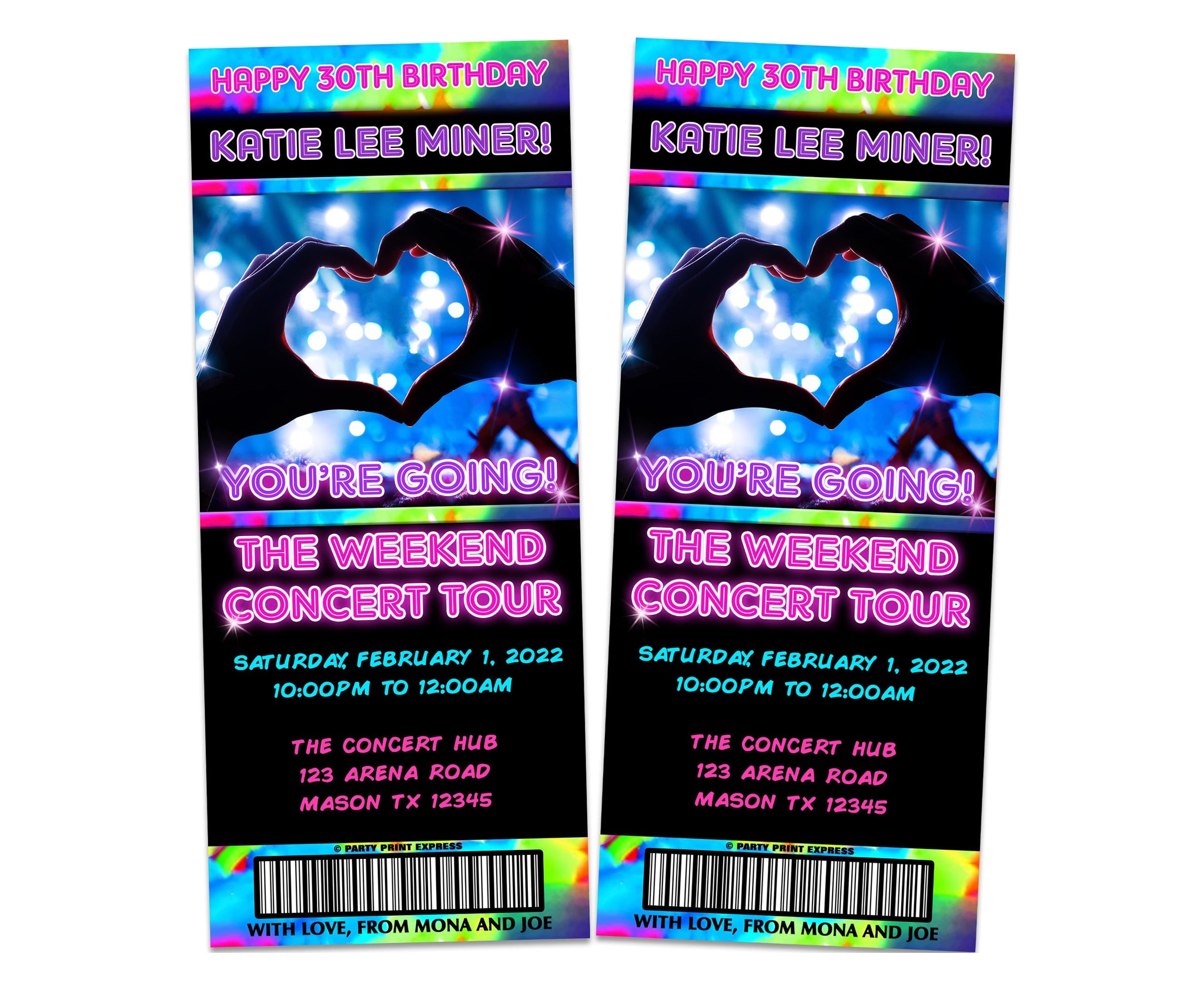 PRINTABLE Concert Gift Experience Tickets Personalized | Party Print ...