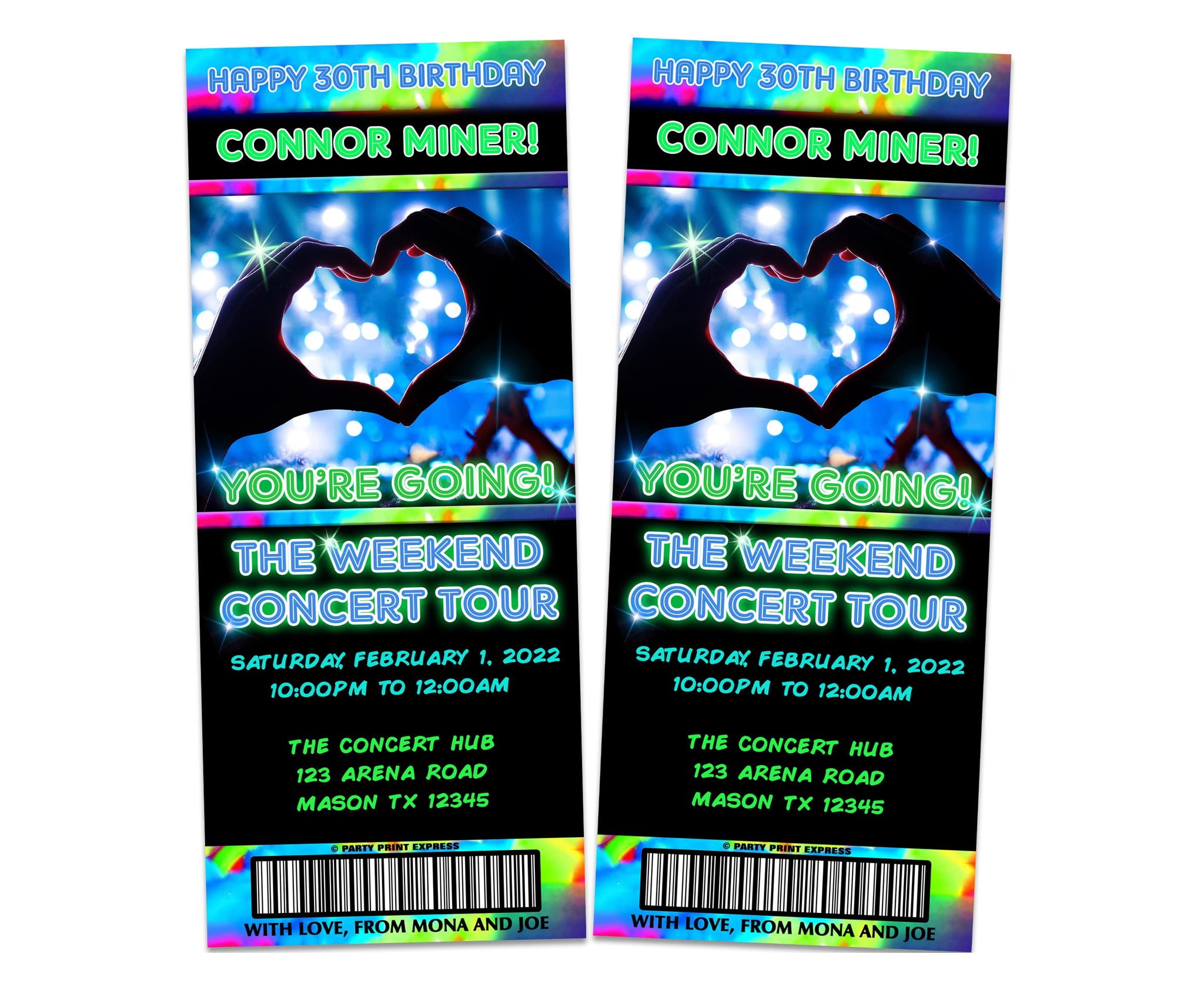 PRINTABLE Concert Gift Experience Tickets Personalized | Party Print ...