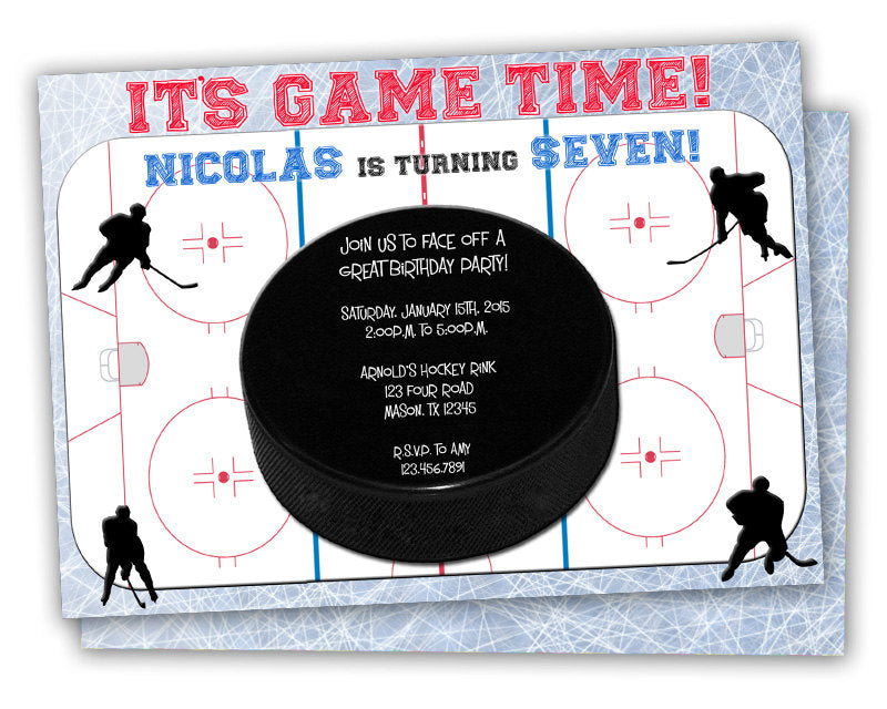 Hockey Birthday Party Invitations